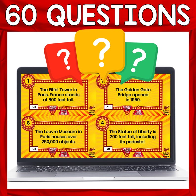 Virtual Trivia Game, World Landmarks, Digital Quiz Game, Powerpoint ...