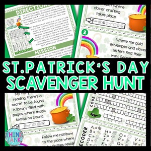 St. Patrick's Day Day Scavenger Hunt for Kids, Indoor Printable Game ...