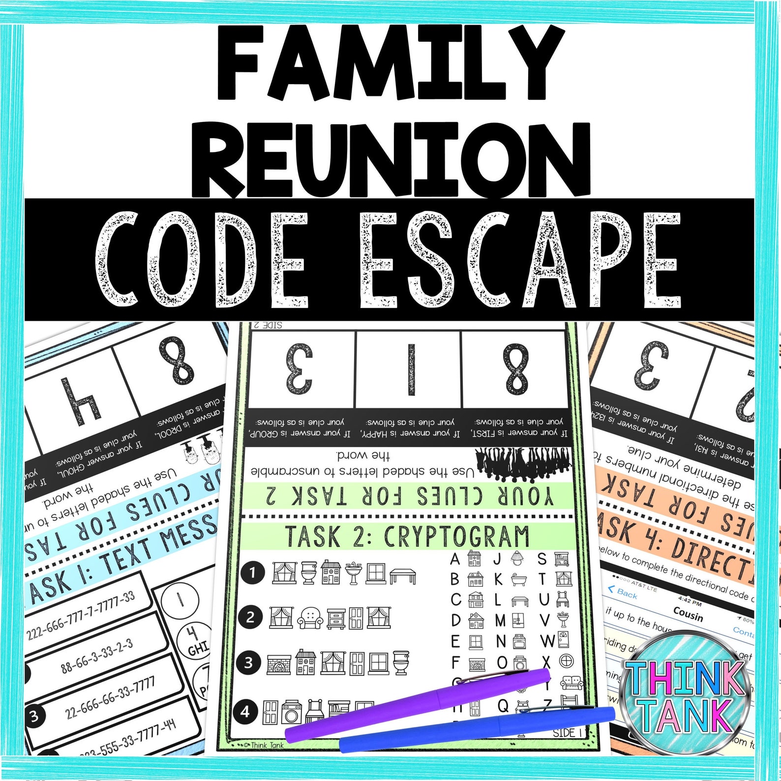 Family Reunion Escape Room Code for Kids - Printable Party Game – Party ...