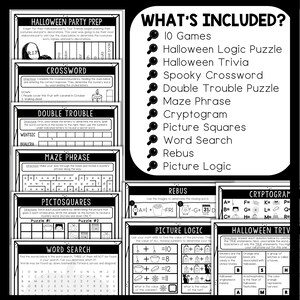Halloween Party Games for Kids, Printable Games, Puzzles Bundle, Family ...