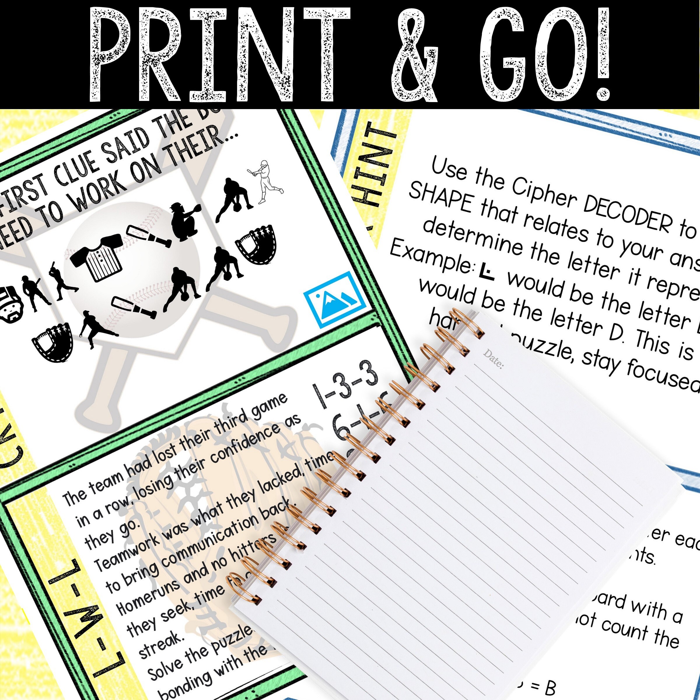 Escape Room for Kids Printable Party Game Baseball Escape - Etsy