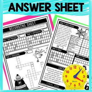 Winter Break Escape Room Code for Kids - Printable Party Game ...