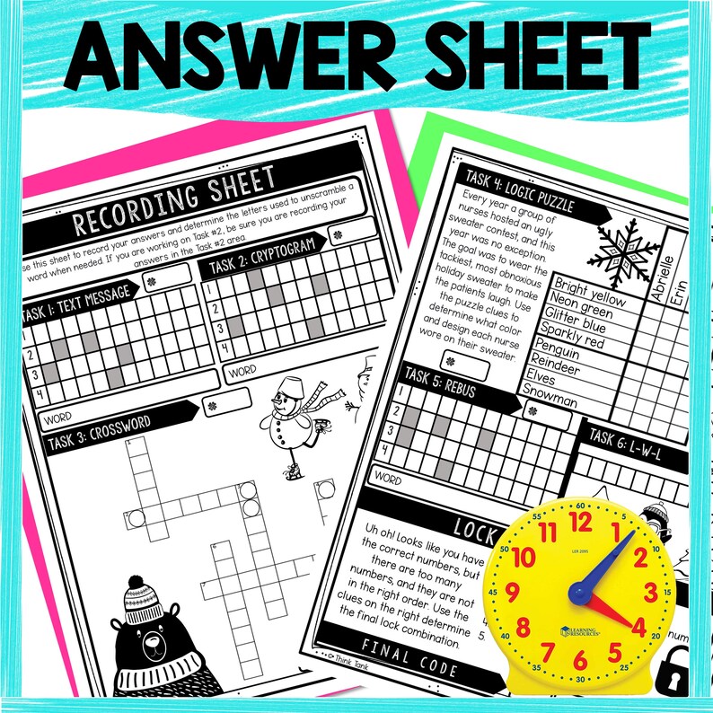 Winter Break Escape Room Code for Kids Printable Party Game - Etsy