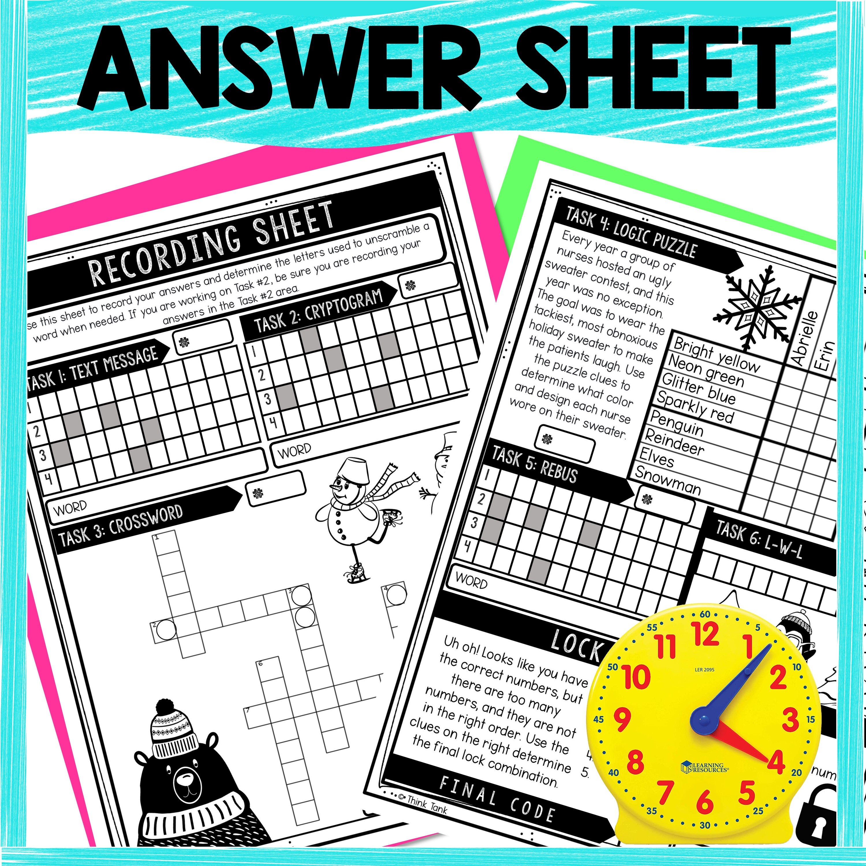 Winter Break Escape Room Code for Kids Printable Party Game - Etsy