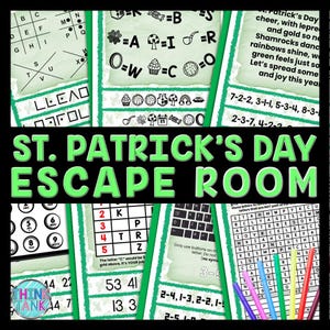 St. Patrick's Day Escape Room Word Search, Printable Party Game for ...
