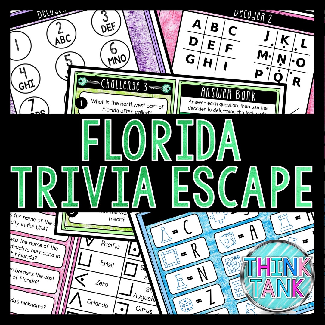 Florida Trivia Game - Escape Room for Kids - Printable Party Game ...
