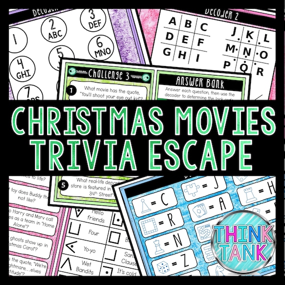 Christmas Movies Trivia Game Escape Room for Kids | Etsy