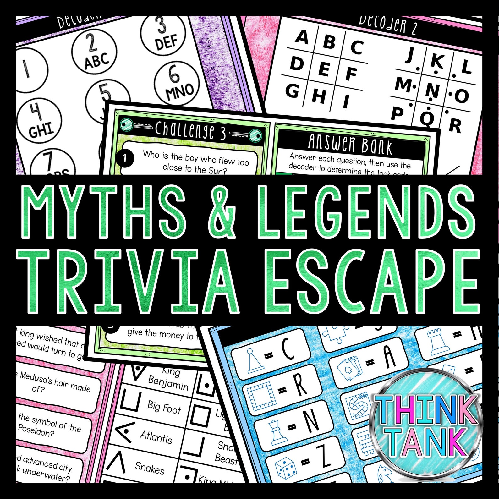 Myths & Legends Trivia Game Escape Room for Kids Printable - Etsy