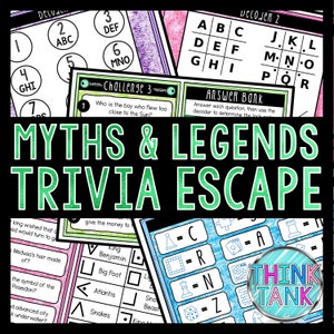 Myths & Legends Trivia Game - Escape Room for Kids - Printable Party ...