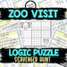 Logic Puzzle Scavenger Hunt Game for Kids Party Game Zoo Visit Mystery ...