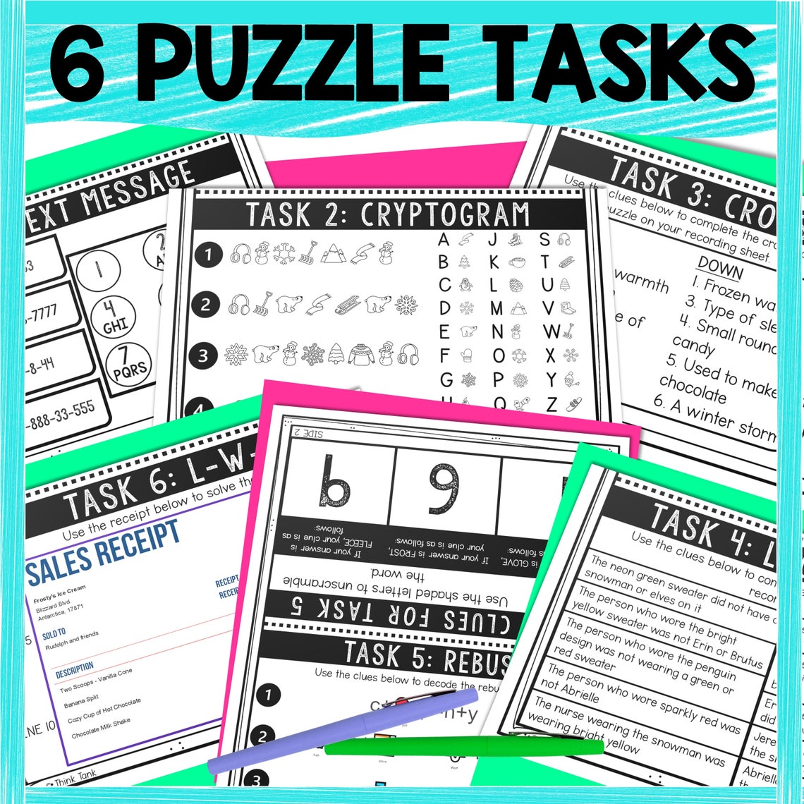 Winter Break Escape Room Code for Kids Printable Party Game - Etsy