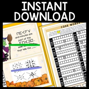 Halloween Scavenger Hunt for Kids With Escape Room Puzzles, Printable ...