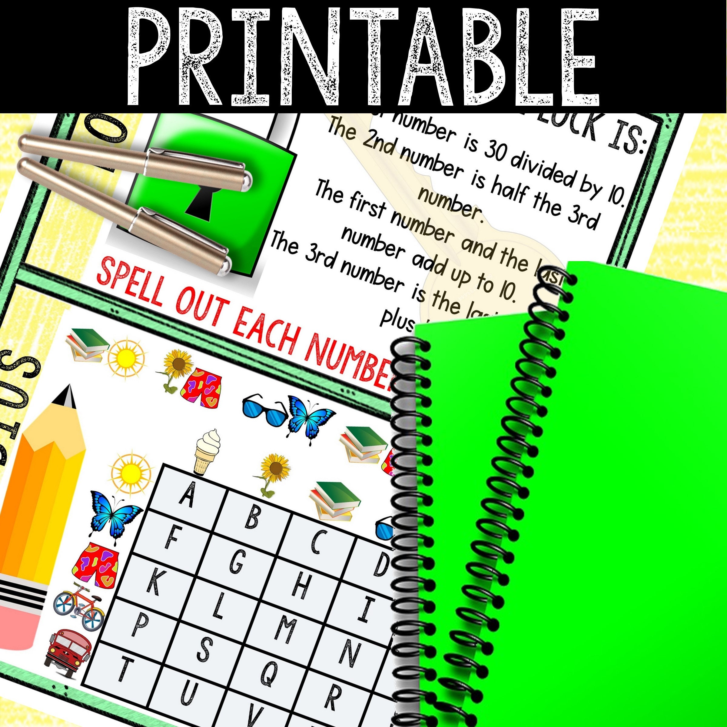 Escape Room for Kids - Printable Party Game – Escape the School Kit ...