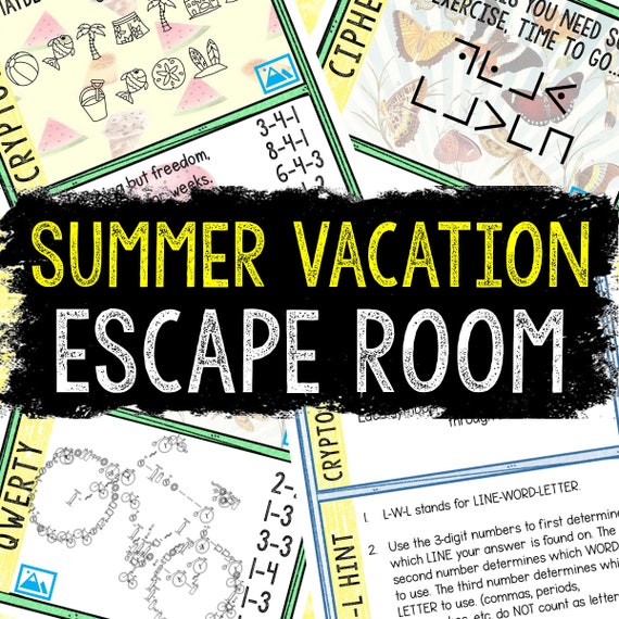 Escape Room for Kids Printable Party Game Summer Vacation | Etsy