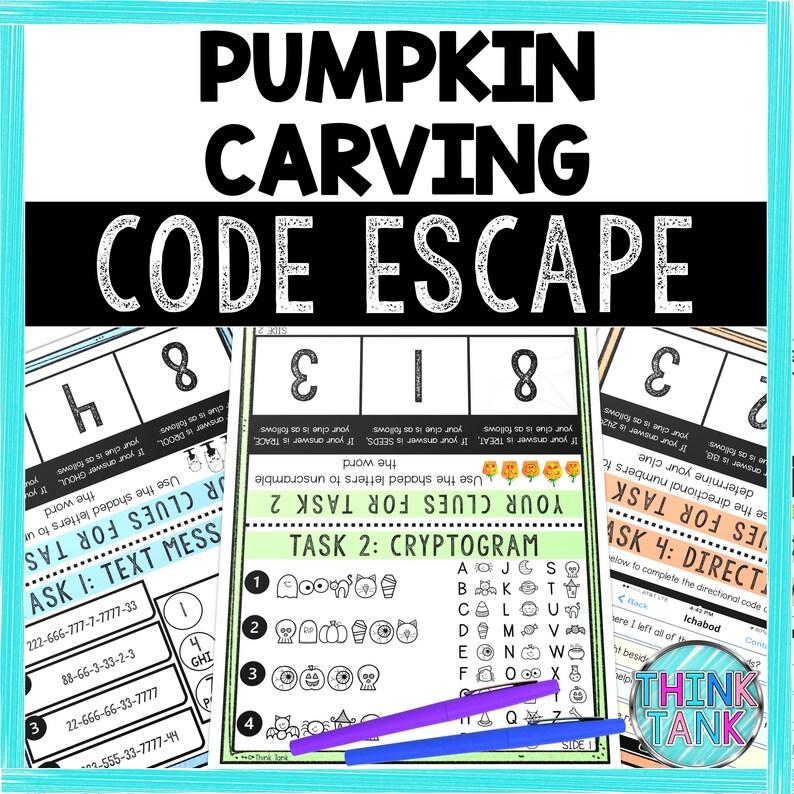 Halloween Escape Room Code for Kids, Printable Party Game, Birthday ...