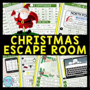 Christmas Escape Room for Kids, Printable Party Game, Cipher Puzzles ...