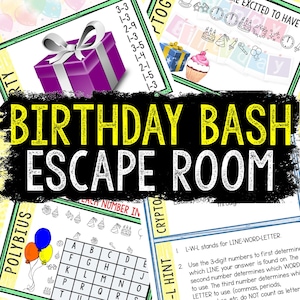 Escape Room for Kids - Printable Party Game – Birthday Bash Escape Room ...