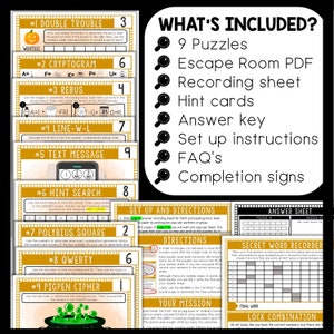Halloween Escape Room for Kids, Printable Party Game, Cipher Puzzles ...