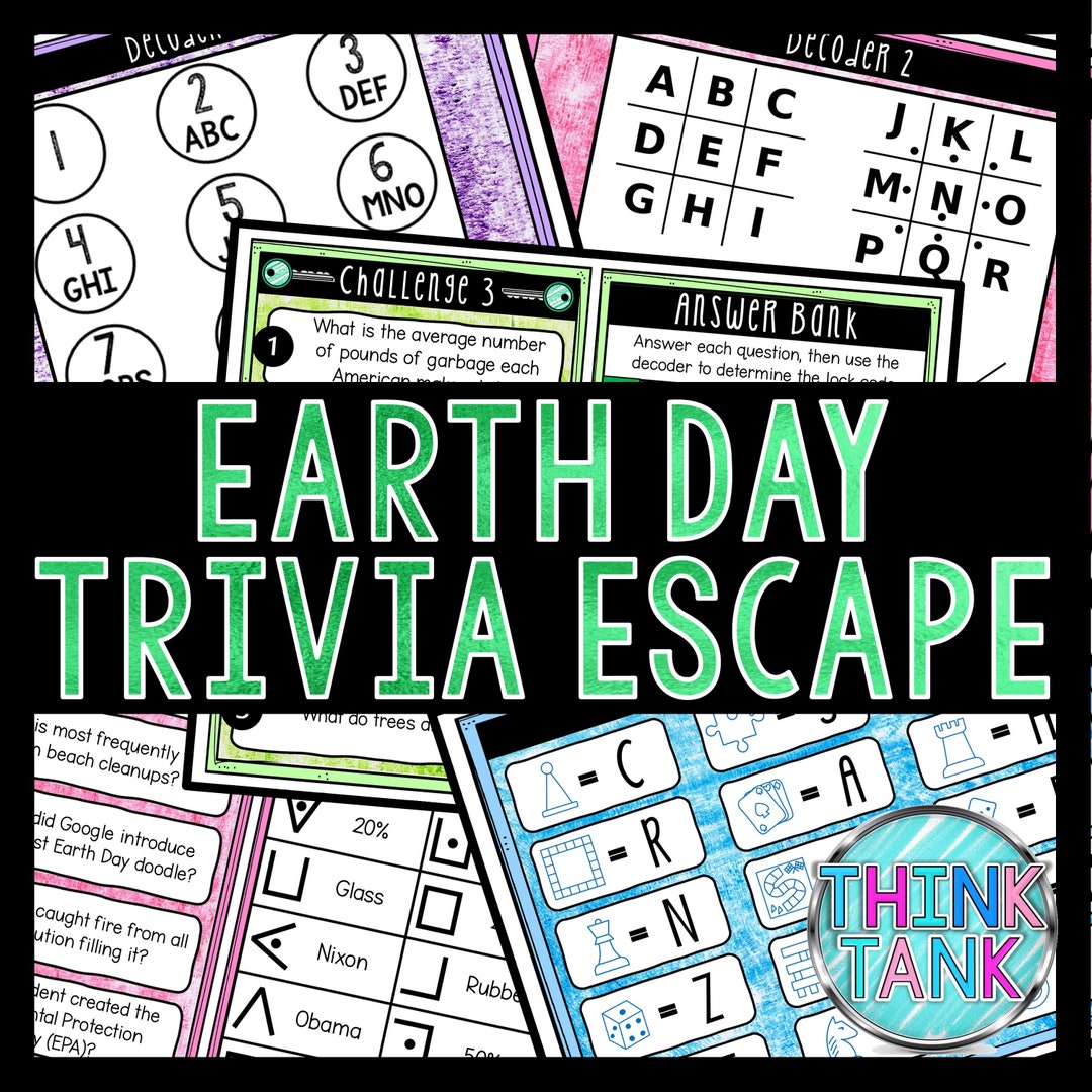 Earth Day Trivia Game - Escape Room for Kids - Printable Party Game ...