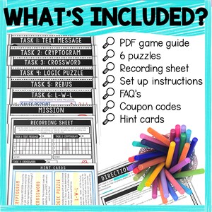 Valentine's Day Escape Room Code for Kids - Printable Party Game ...