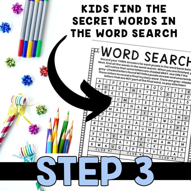 Safari Escape Room Word Search, Printable Party Game for Kids, Puzzles ...
