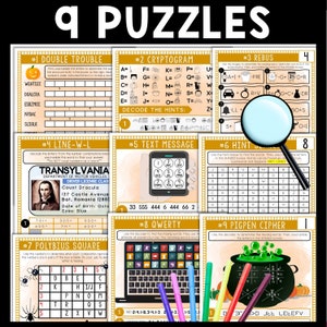 Halloween Escape Room for Kids, Printable Party Game, Cipher Puzzles ...