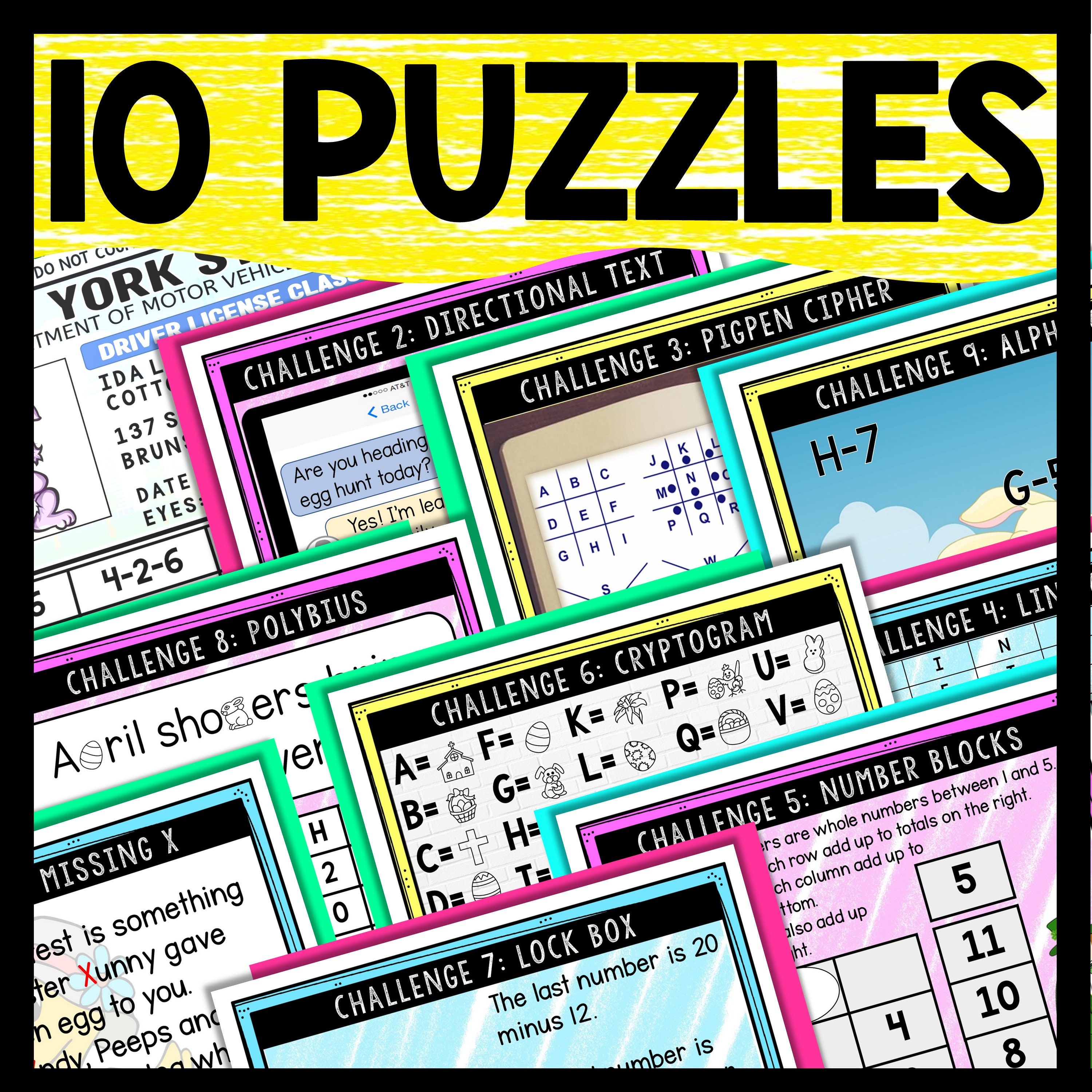 Easter Escape Room GRID for Kids, Printable Party Game, Scavenger Hunt ...