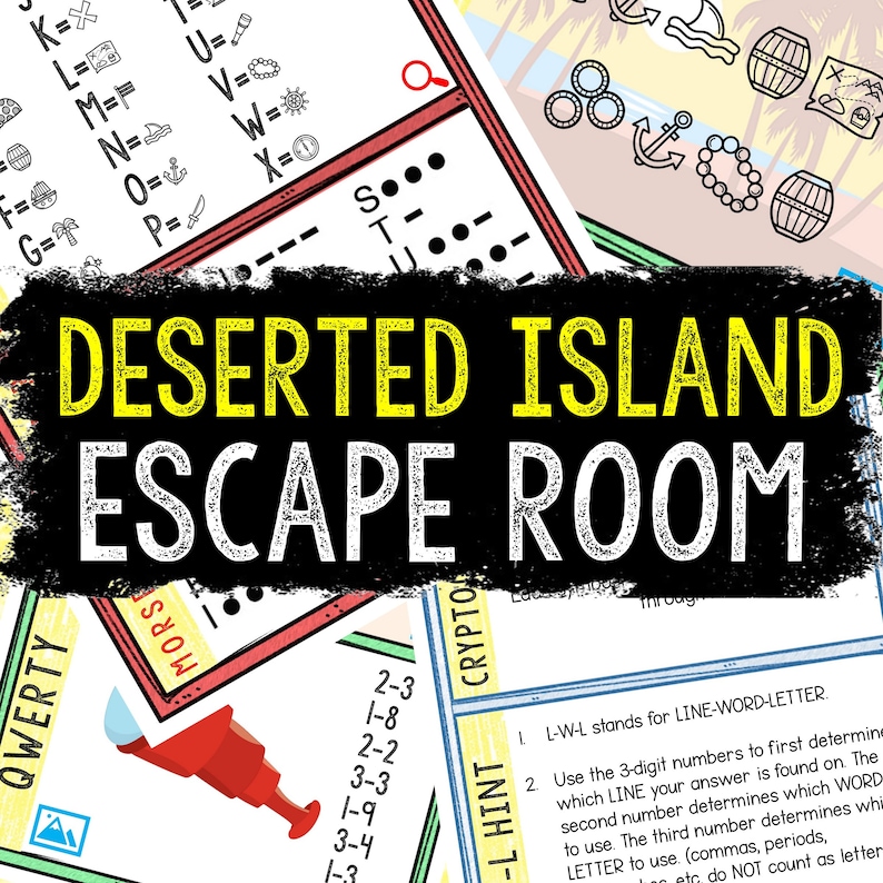 Escape Room for Kids DIY Printable Game Deserted Island | Etsy