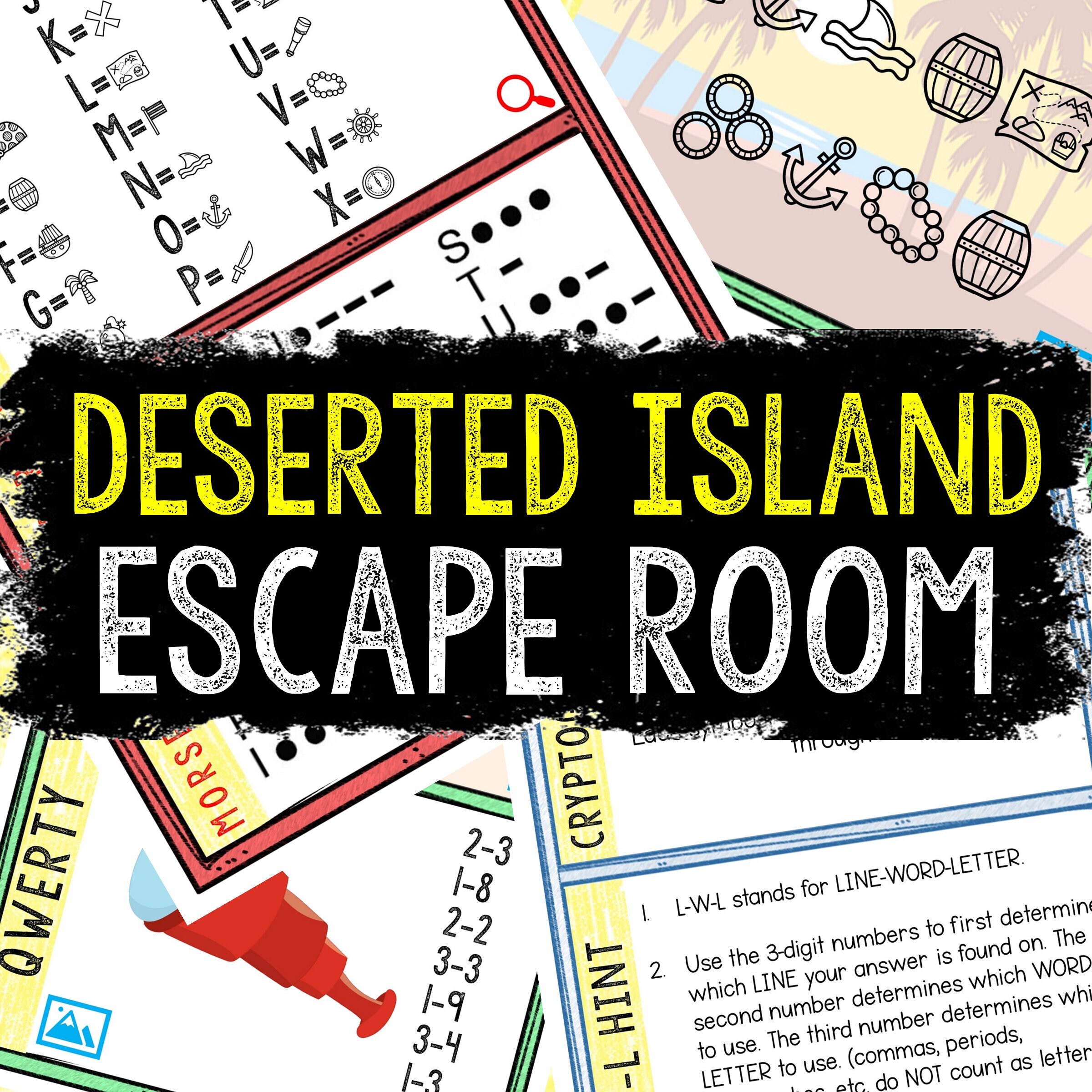 Escape Room for Kids DIY Printable Game Deserted Island - Etsy