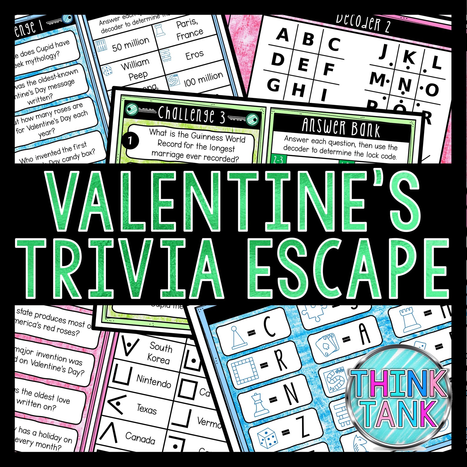 Valentine's Day Trivia Game Escape Room for Kids - Etsy