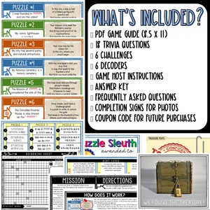 St. Augustine City Scape, Trivia Game, Escape Room for Kids, Printable ...