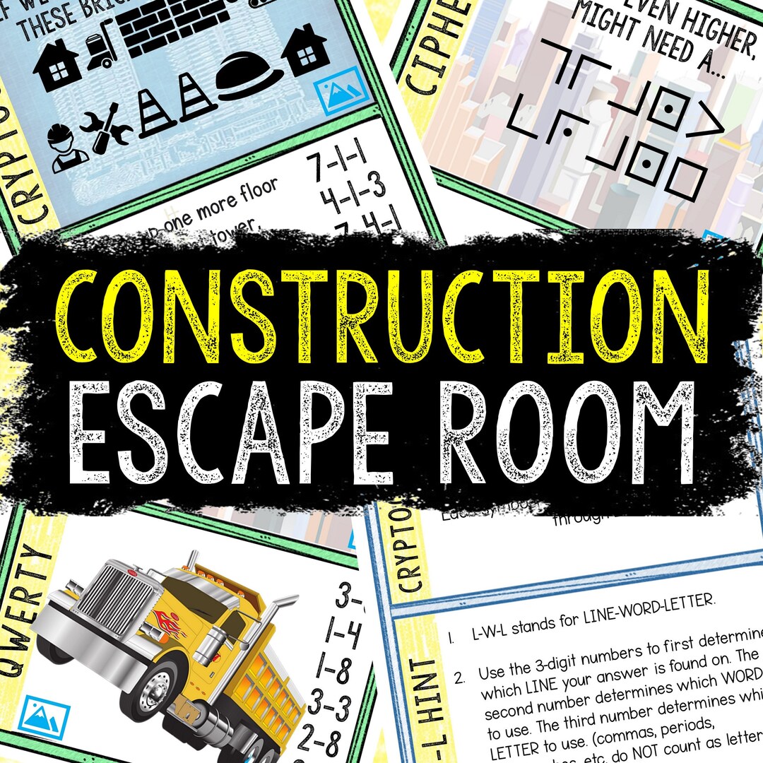 Escape Room for Kids - Printable Party Game – Construction Escape Room ...