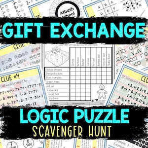 Christmas Logic Puzzle Scavenger Hunt Game for Kids, Holiday Party Game ...