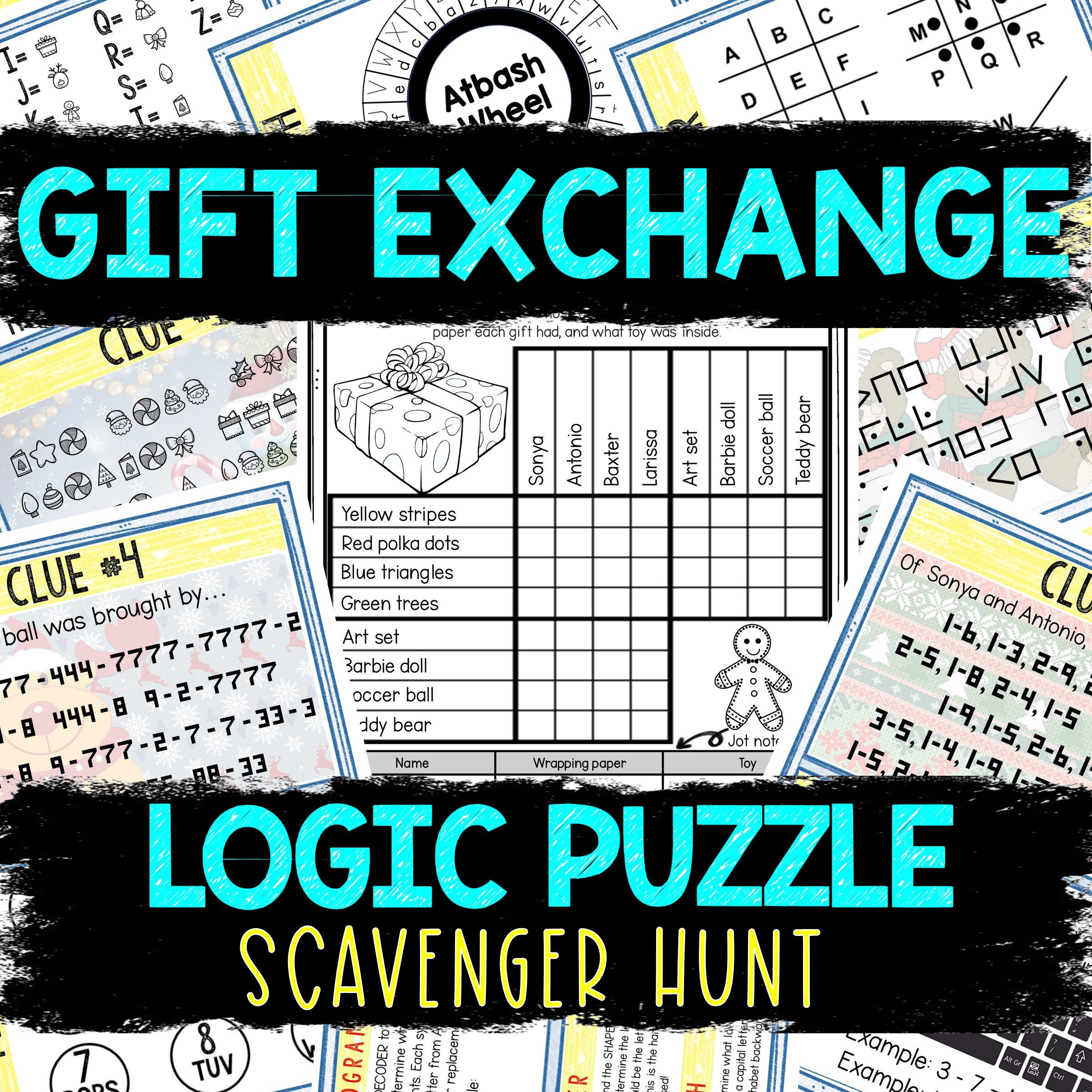 Christmas Logic Puzzle Scavenger Hunt Game for Kids Holiday - Etsy