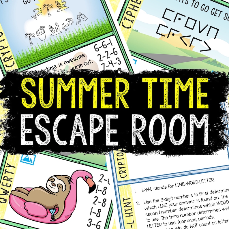Escape Room for Kids - DIY Printable Game – Summer Time Escape Room Kit ...