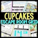 Cupcakes GRID Escape Room for Kids Printable Party Game Scavenger Hunt ...
