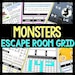 Halloween Monsters GRID Escape Room for Kids Printable Party - Etsy