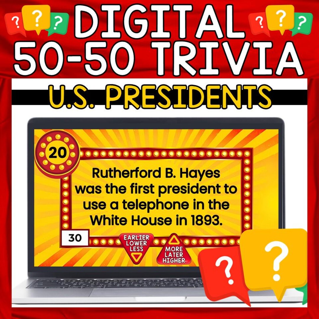 Virtual Trivia Game, US Presidents, Digital Quiz Game, Powerpoint ...