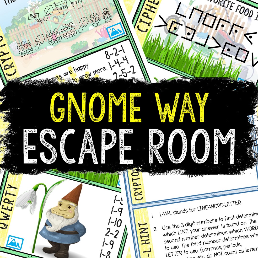 Escape Room for Kids - Printable Party Game – Gnome Way Escape Room Kit ...
