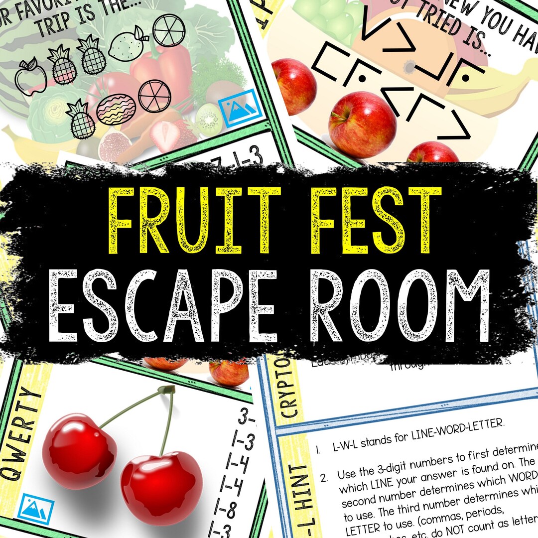 Escape Room for Kids - Printable Party Game – Fruit Fest Escape Room ...