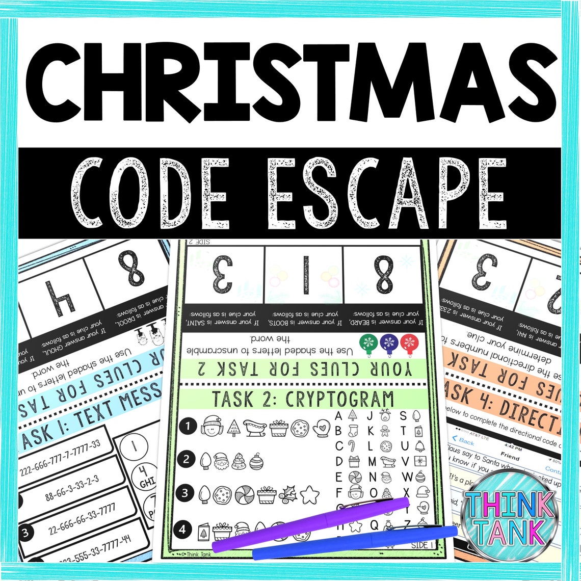 Christmas Escape Room Code for Kids Printable Party Game - Etsy