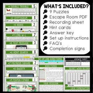 Christmas Escape Room for Kids, Printable Party Game, Cipher Puzzles ...