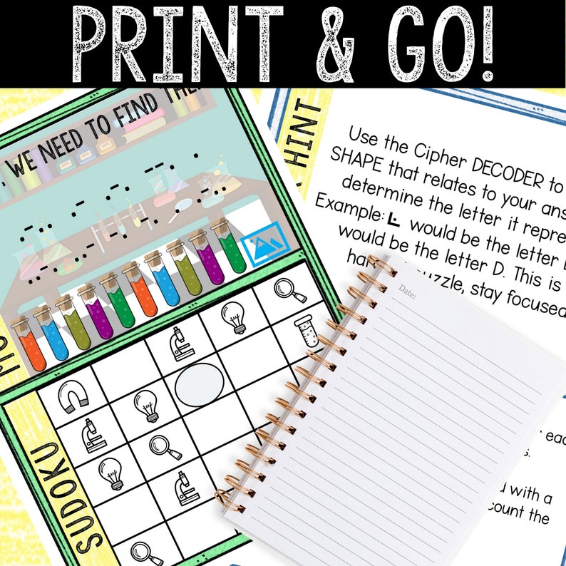 Escape Room for Kids Printable Party Game Science Lab | Etsy