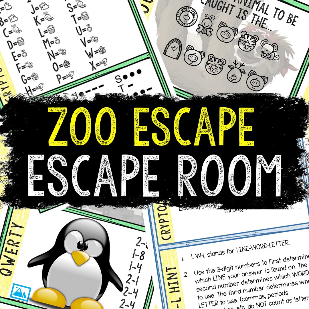 Escape Room for Kids - Printable Party Game – Zoo Escape Escape Room ...