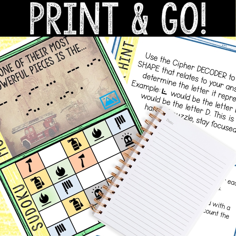 Escape Room for Kids Printable Party Game Firefighter Fun - Etsy