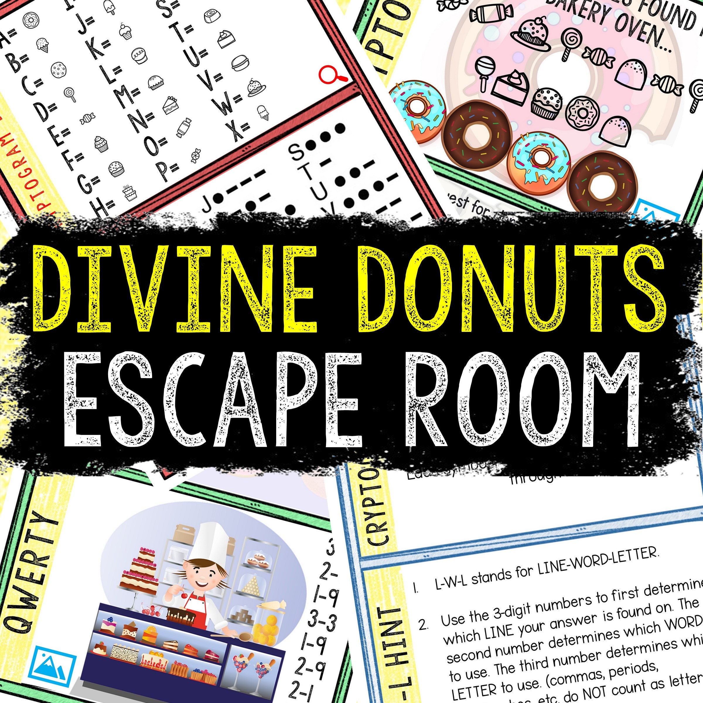 Escape Room for Kids DIY Printable Game Divine Donuts - Etsy