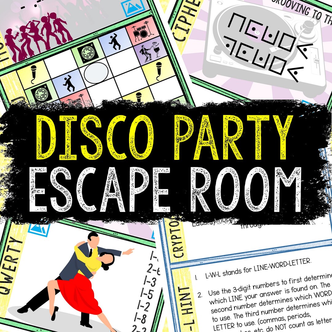 Escape Room for Kids - Printable Party Game – Disco Party Escape Room ...
