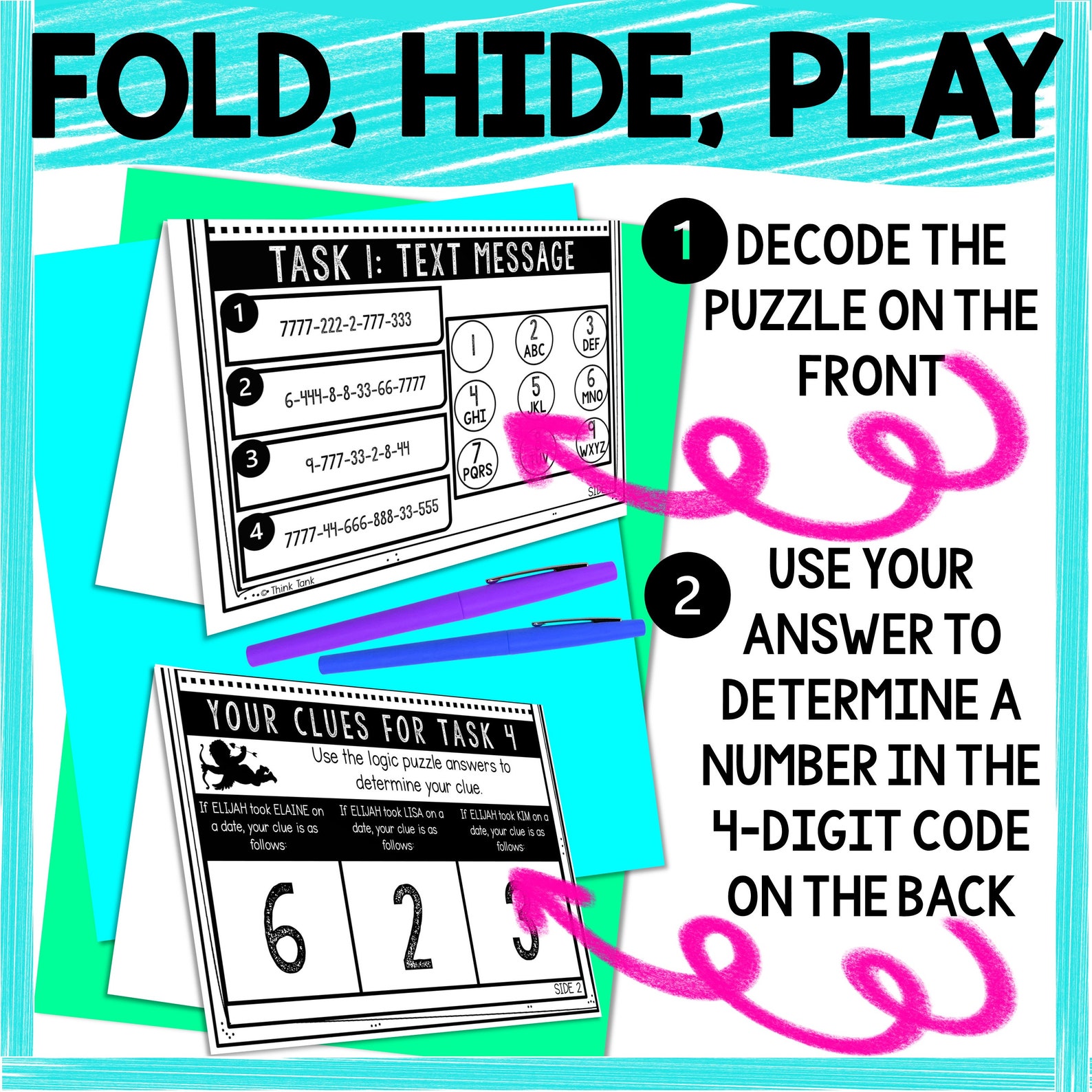 Valentine's Day Escape Room Code for Kids Printable - Etsy