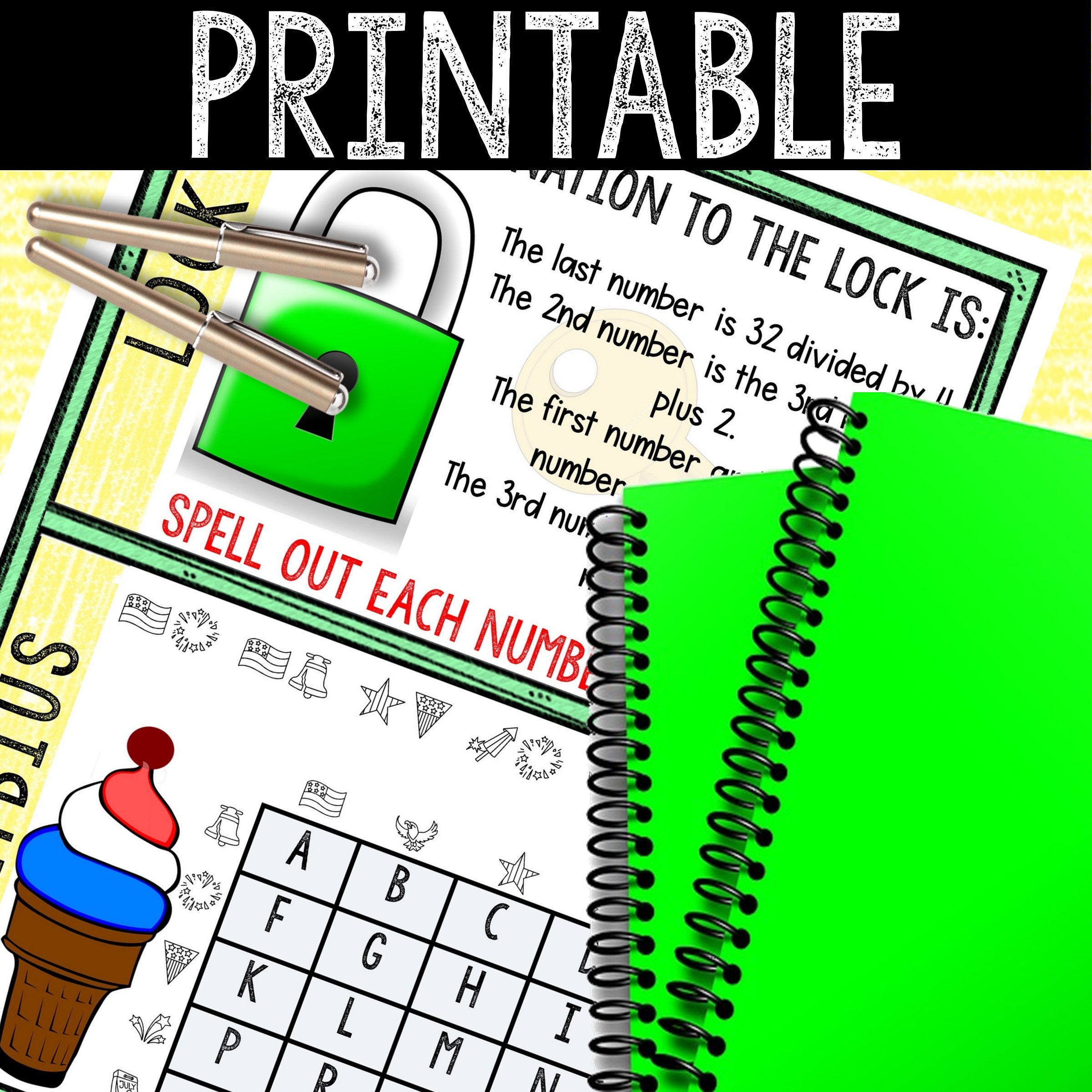 Escape Room for Kids Printable Party Game 4th of July | Etsy