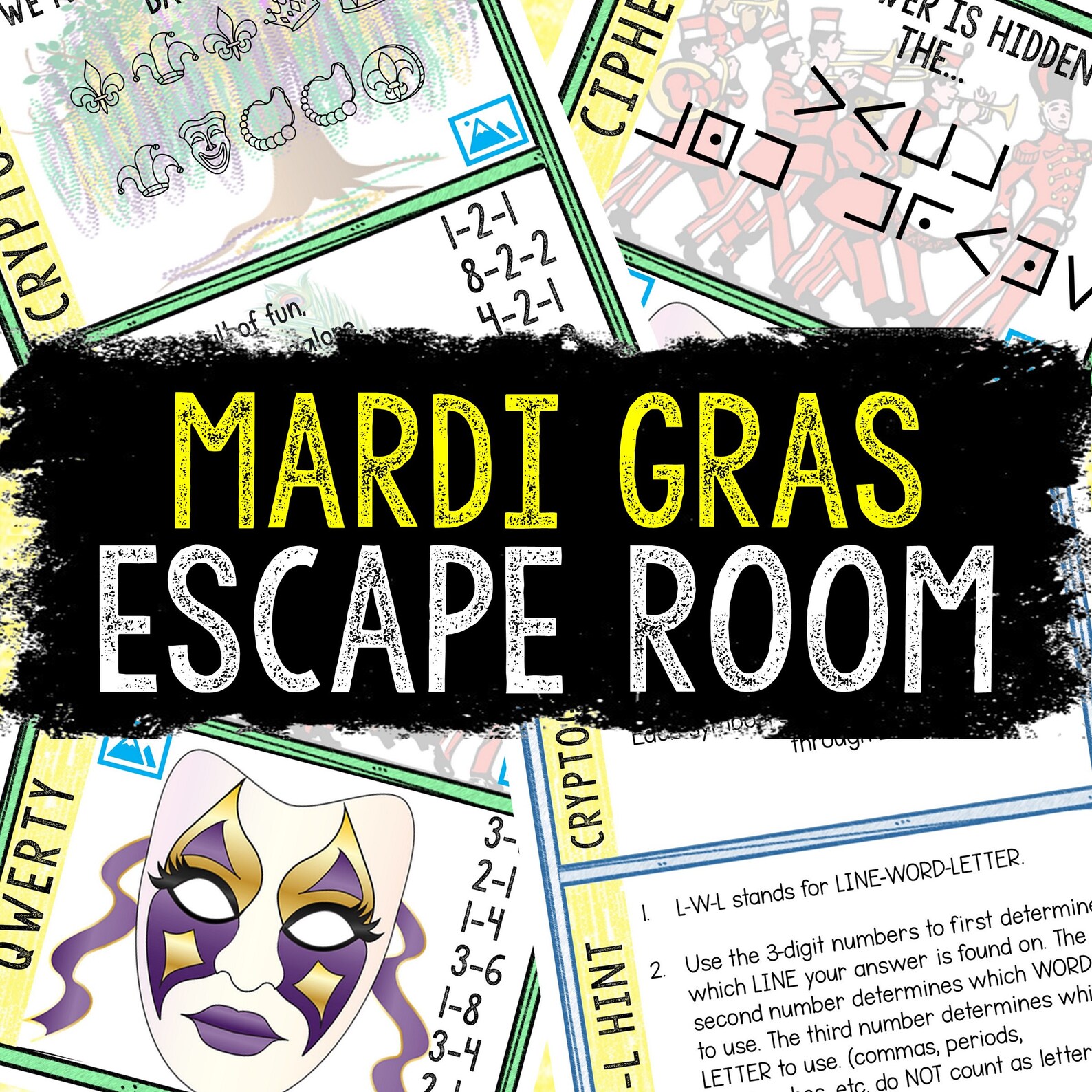 Holiday Escape Room for Kids - Printable Party Game –mardi Gras Escape ...